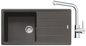 Franke - Kuchyňský set G264ŠB, fragranitový dřez BFG 611 a baterie FS 3230.031, šedá břidlice/chrom 114.0720.164