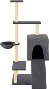 Škrabadlo pro kočky se sisalovými sloupky tmavě šedé 130,5 cm 172042