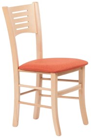 Jídelní čalouněná židle VERONA — masiv, látka, více barev, nosnost 155 kg Buk Lux 10 Terracotta