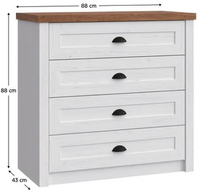 Kondela Komoda, sosna andersen/dub lefkas, PROVANCE K4