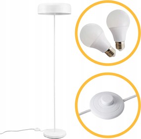 Stojací Led podlahová lampa 2xE27 bílá 140 Cm obývací pokoj ložnice moderní
