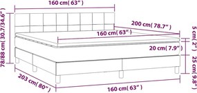 Box spring postel s matrací černá 160x200 cm textil 3140067