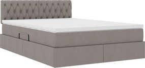 Postel s úložným prostorem a matrací Taupe 140 x 200 cm Samet 3370578