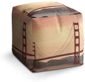Sablio Taburet Cube Golden Gate 2: 40x40x40 cm