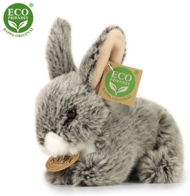 Rappa Plyšový králík tmavě šedý ležící 17 cm ECO-FRIENDLY
