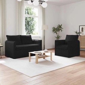 Set pohovek 2 ks Černá Textil 3407525