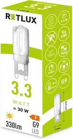 RETLUX RLL 460 G9 3.3W LED / 330 lm / 3000K - teplá bílá