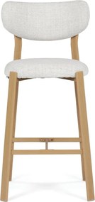 Barová židle AUB-L3125 OAK, látka, bílá (50 x 48,5) cm bílá