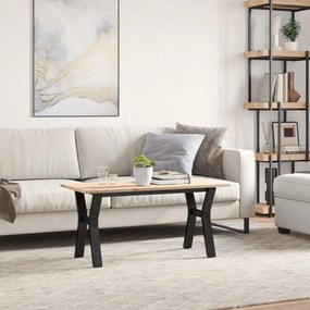 Konferenční stolek s Y rámem 100x50x45 cm borové dřevo a ocel 3282710