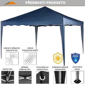 71741 Instent BASIC zahradní párty stan - 3x3 m, modrý