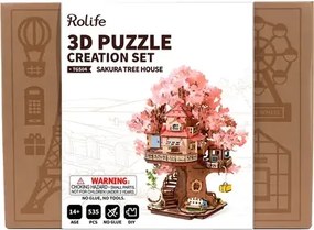 RoboTime Domeček na stromě Sakura / 3D dřevěná skládačka / 535 dílků /
