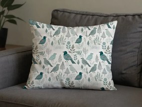 Polybavlněný povlak na polštář LEAFBIRD POLY 50x70 cm, bílo-zelený