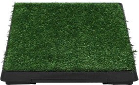 Toalety pro psy 2 ks s nádobou a umělou trávou zelené 63x50x7cm 170767