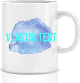 Personalizovaný klasický bílý keramický hrníček 300 ml s barevnou skvrnou
