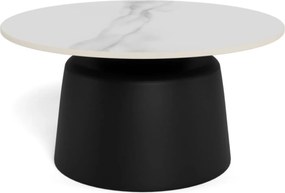 Konferenční stolek Santorini 70 cm černý/mramorově bílý