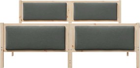Rám postele s čelo Tmavě šedá 200 x 200 cm textil 3394244