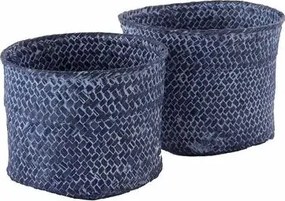 Compactor MIKA Set 2 ks pletených košíků modrý - Jeans / malý 14 x 11