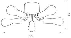 Přisazený lustr BRENDA 5xE27/60W/230V černá