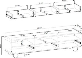 Piaski TV stolek ALBION RTV180