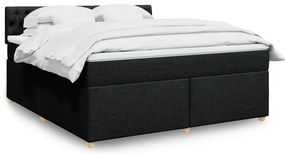 Box spring postel s matrací černá 180x200 cm textil 3286768