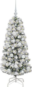 Umělý Skládací Vánoční Strom 150 LED Zelená a bílá 120 cm 3395580