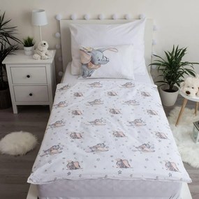 Jerry Fabrics s. r. o. Povlečení bavlněné do postýlky 135x100+40x60 - Dumbo "Grey" baby
