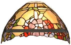 Nástěnná lampa Tiffany Evelien zeleno béžová s florálním motivem – 30x15x18 cm