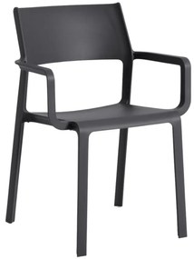 OnaDnes -20% Nardi Antracitově šedá plastová zahradní židle Trill s područkami