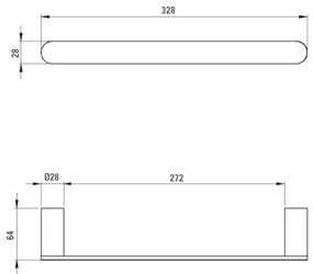 Deante ADR_N611 - Nástěnný věšák na ručníky ROUND 32,8 cm černá