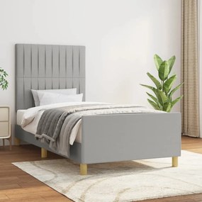 Rám postele bez matrace světle šedá 90 x 190 cm textil 3125179
