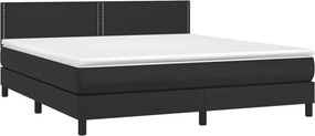 Box spring postel s matrací černá 180x200 cm umělá kůže 3141077