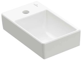 Villeroy & Boch Avento - Umývátko 36x22 cm, bez přepadu, otvor pro baterii vlevo, CeramicPlus, Stone White 43003RRW