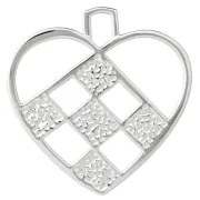 Vánoční ozdoba Braided Heart Silver 7,5 cm Rosendahl