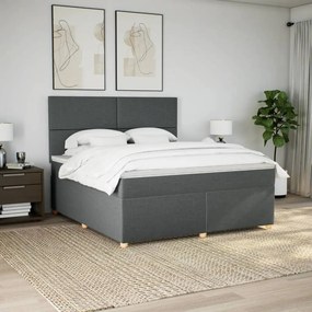 Box spring postel s matrací tmavě šedá 180x200 cm textil 3291353