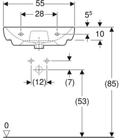 Geberit Smyle Umyvadlo 55 cm, bílá 500.227.01.1