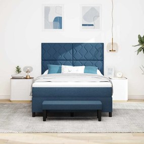 Postel s boxspringem s čelo Modrá 160 x 200 cm textil 3344162