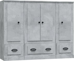 Příborníky 3 ks betonově šedé kompozitní dřevo 3185299