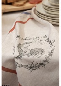 Béžový bavlněný běhoun s kohoutem Devine French Roster – 50x160 cm