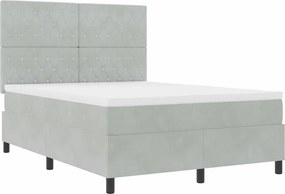 Postel s boxspringem s matrací Světle šedá 160 x 200 cm samet 3339776