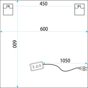 Tutumi Rea, čtvercové LED zrcadlo 60x60 s kulatým LED podsvícením YH-BL-12, HOM-01513