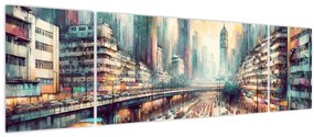 Obraz -  Život velkoměsta (170x50 cm)