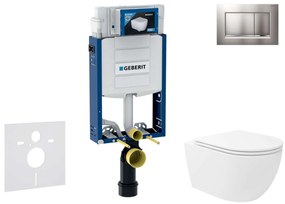 Geberit Kombifix - Set předstěnové instalace, klozetu Oudee Vortex a sedátka softclose, tlačítko Sigma20, lakovaný chrom mat/chrom SANI15CA1136