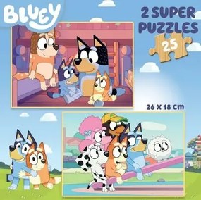 EDUCA Dřevěné puzzle Bluey / 2x25 dílků / od 3 let