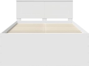 Rám postele s čelo Bílá 135 x 190 cm Kompozitní dřevo 3408585