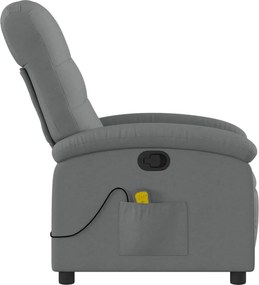 Masážní křeslo s polohovacím mechanismem, tmavě šedé, látkové 3205385