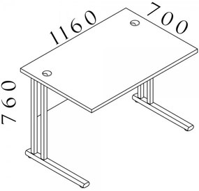 Stůl Visio LUX 116 x 70 cm