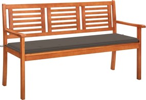 3místná zahradní lavice s poduškou 150 cm masivní eukalyptus 3061004