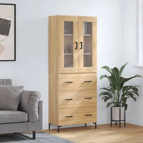 Skříň highboard dub sonoma 69,5 x 34 x 180 cm kompozitní dřevo