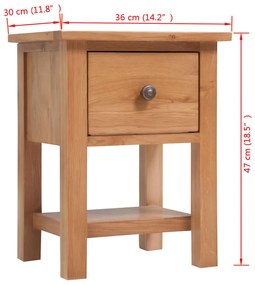 vidaXL Noční stolek 36 x 30 x 47 cm masivní dubové dřevo