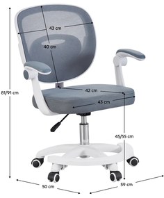 Kondela Otočná židle, šedá/bílá, TRIXI TYP 2